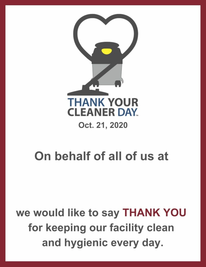 Showing Appreciation on Thank Your Cleaner Day | Mister Kleen