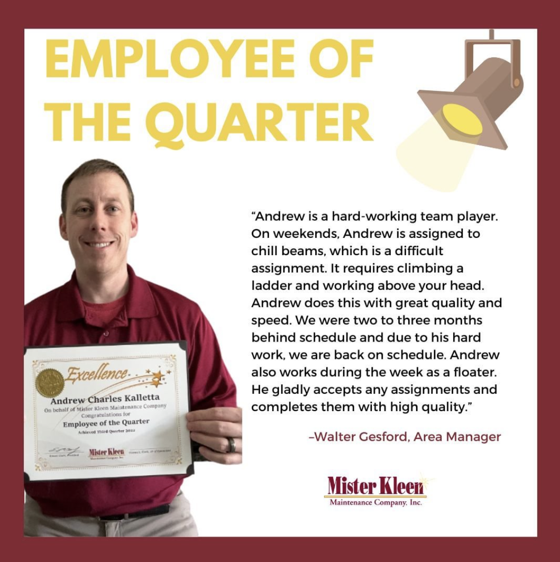 Andrew Kalletta | Mister Kleen